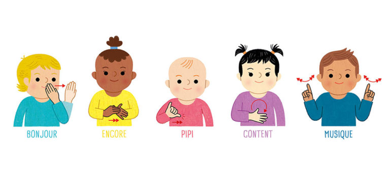 Affiche Je signe avec bébé - LSF - Coucou Hibou